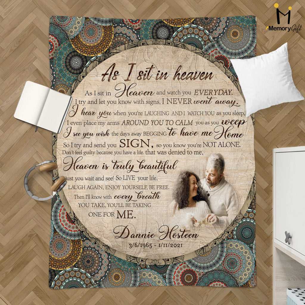 Memory Blankets for Funeral | Memorial Blankets With Pictures As I Sit ...