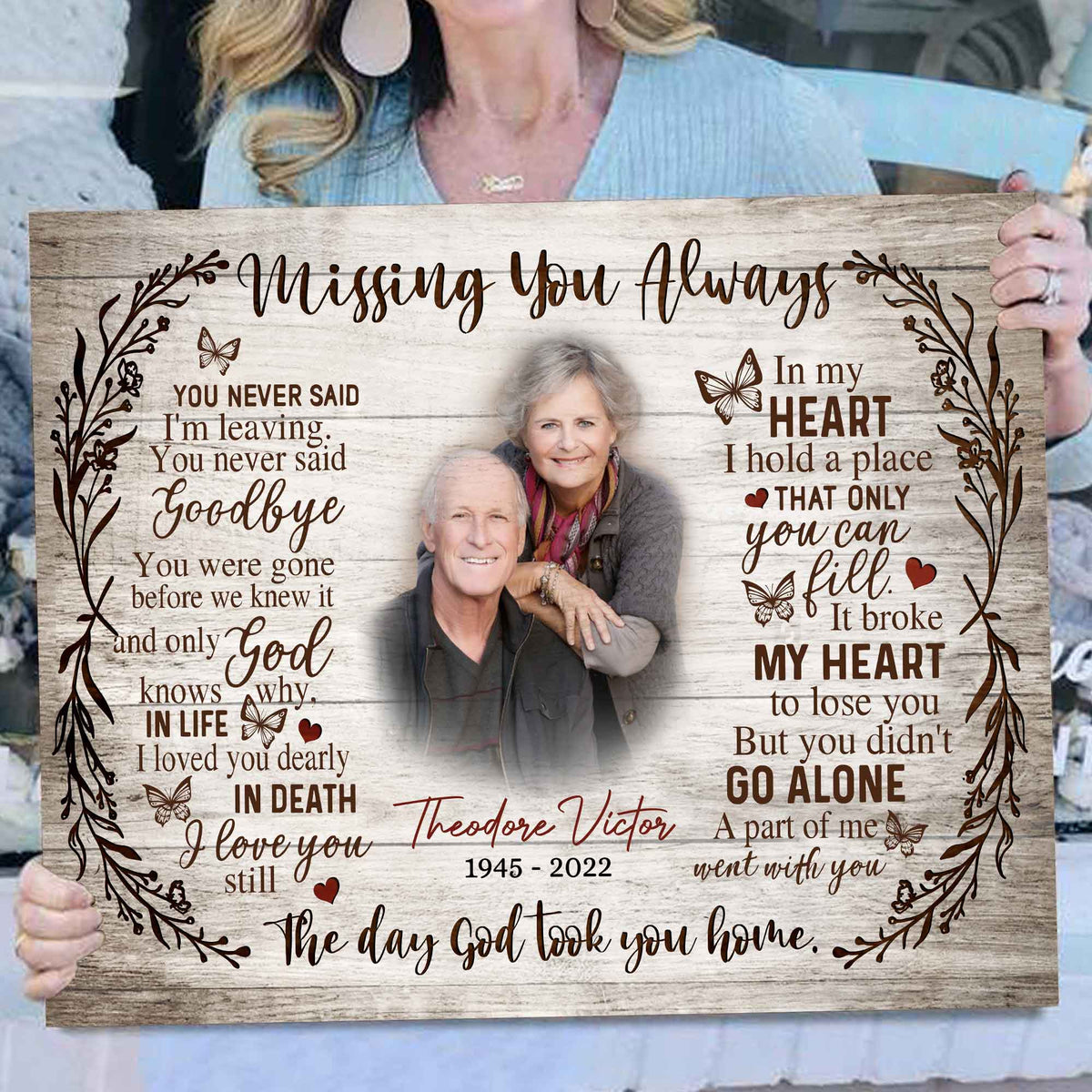Missing You Always In Loving Memory Photo Canvas For Loss Of Mother ...
