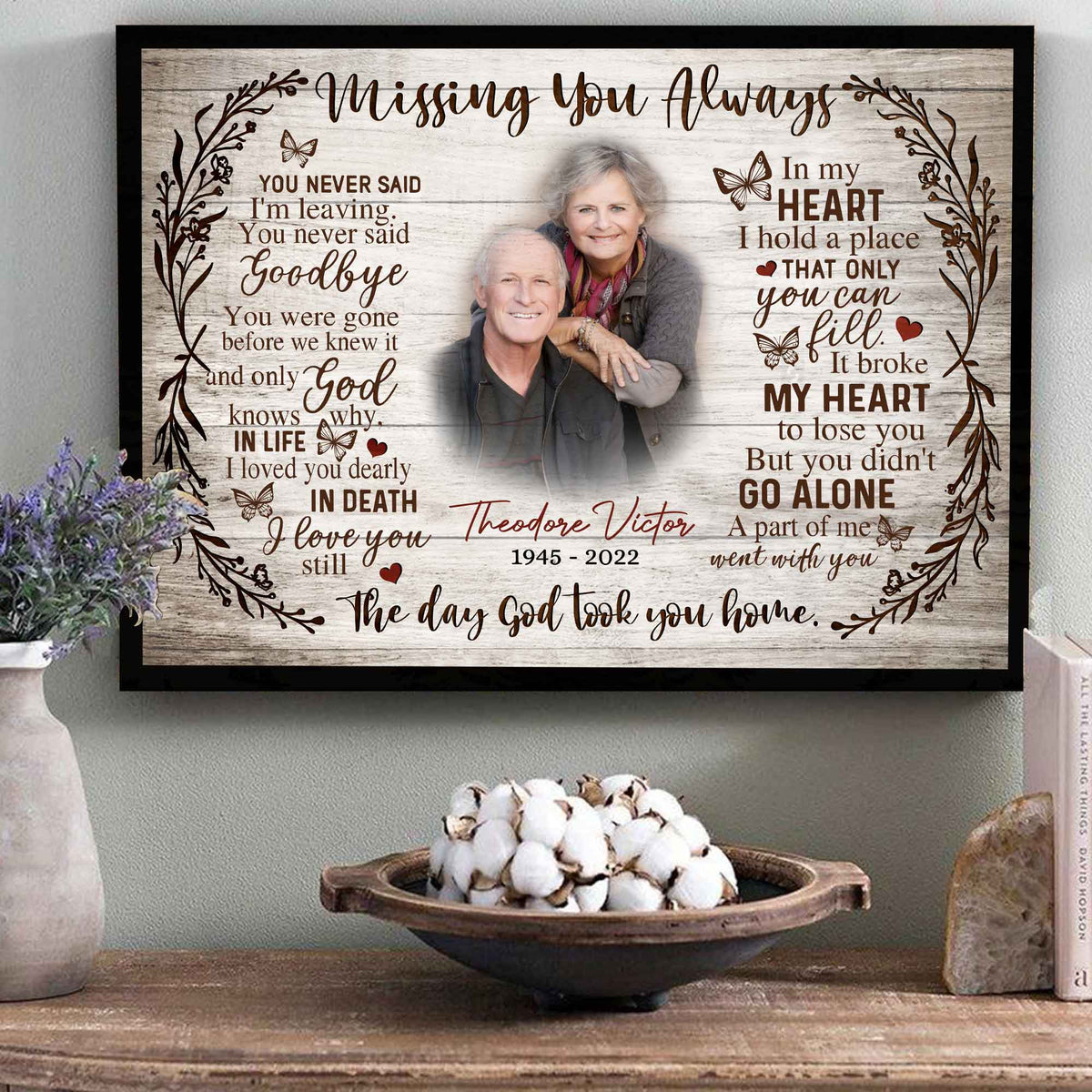 Missing You Always In Loving Memory Photo Canvas For Loss Of Mother ...