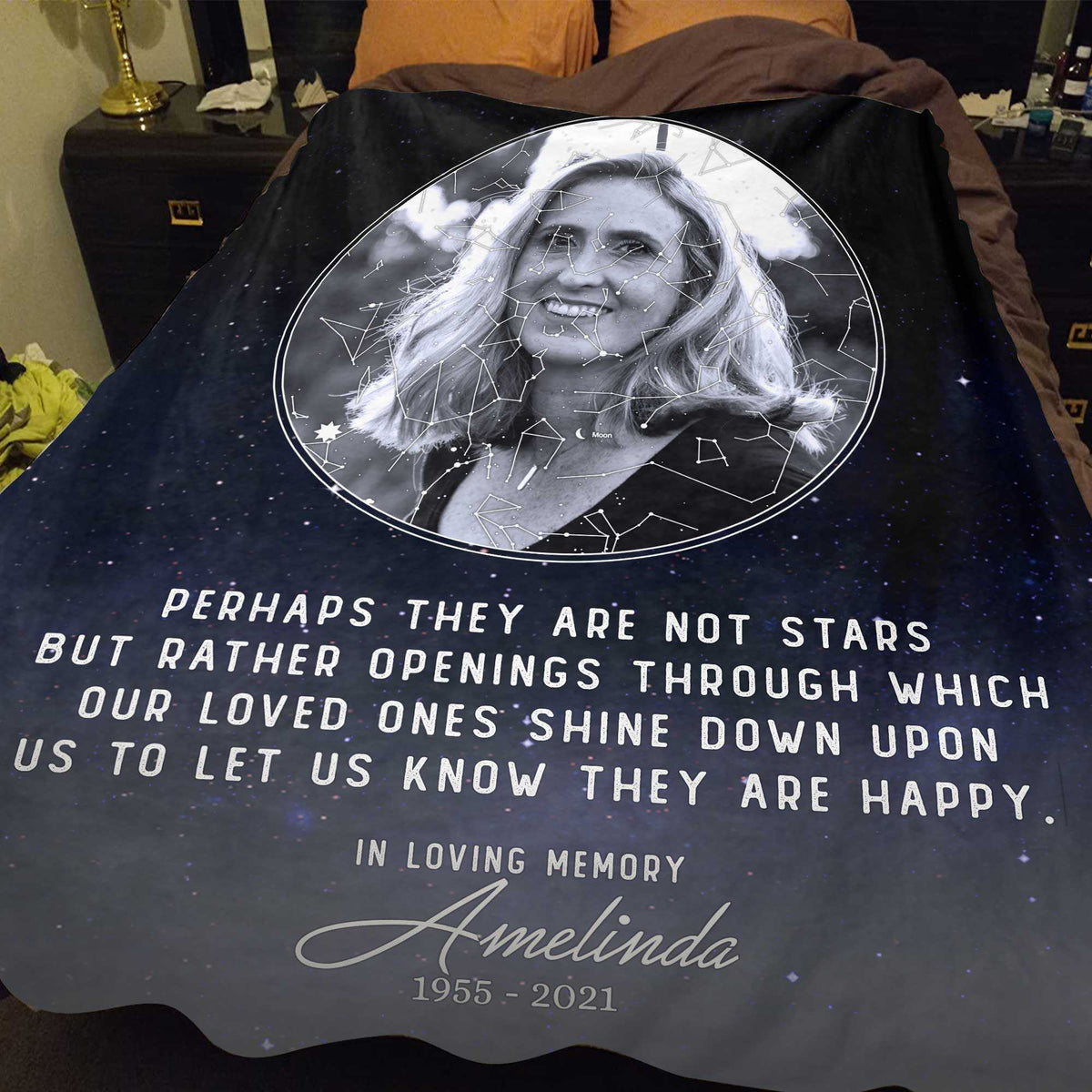 Star Map By Date Memorial Blankets For Loss Of Mother, Personalized ...