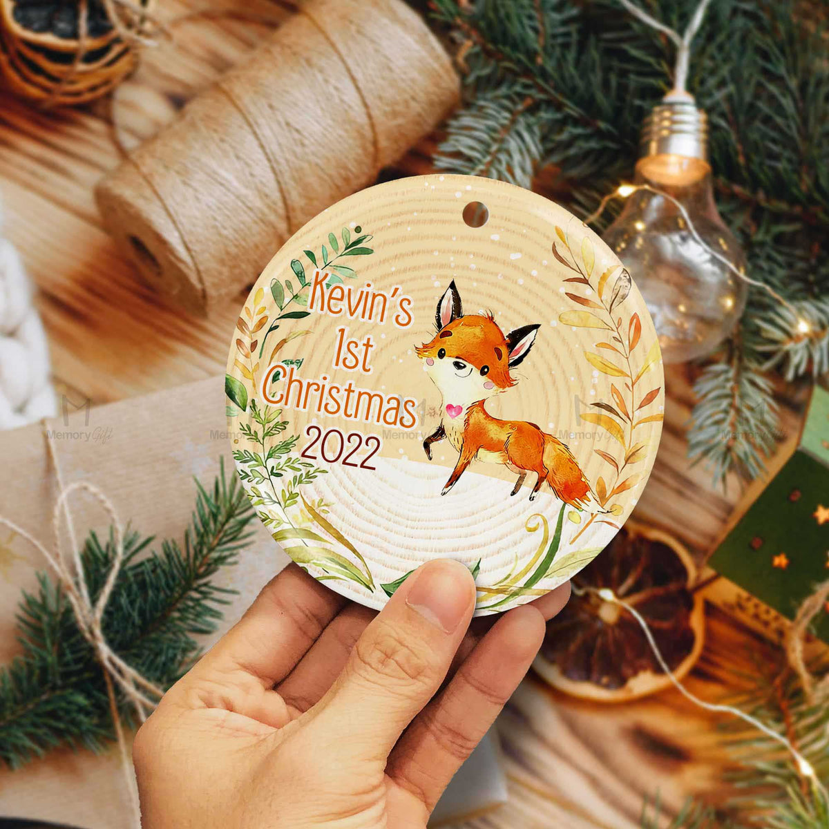 Babys First Christmas Gifts | Cute Fox Personalized Baby's First ...