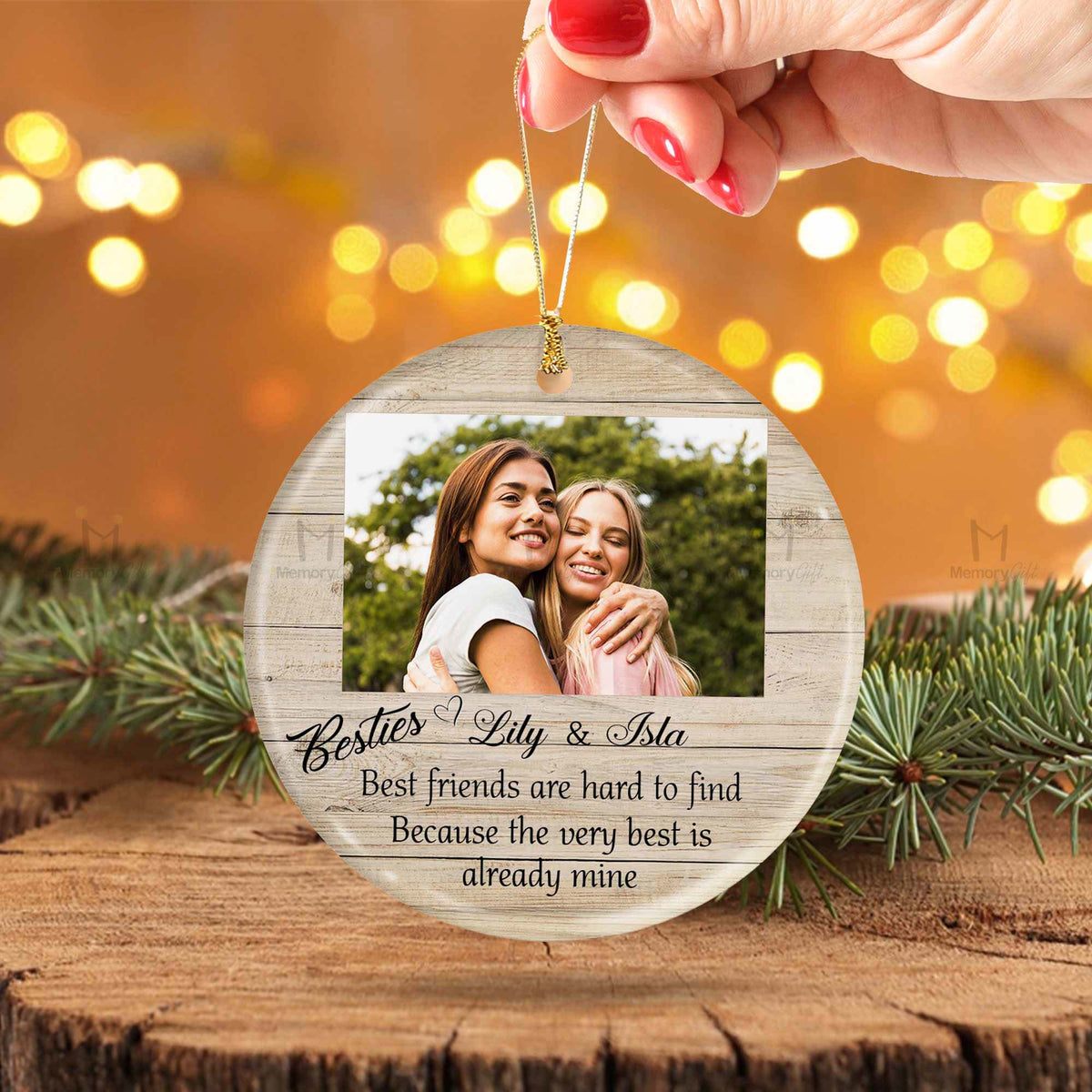 Bestie Ornament Personalized Photo Gift| Best Friends Are Hard To Find ...