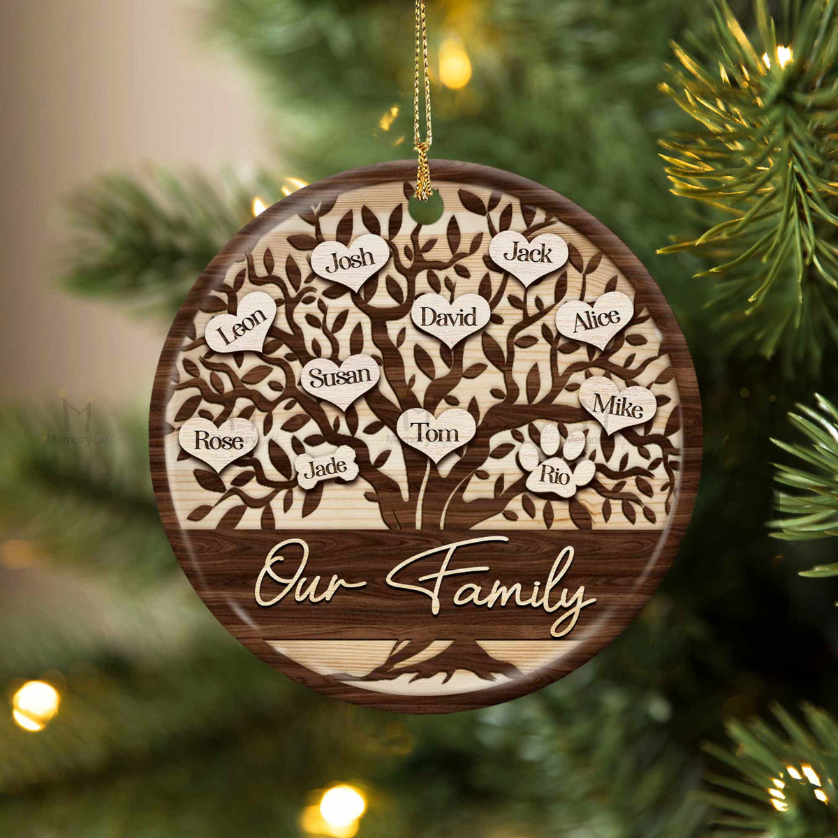 Christmas Family Tree Ornament | Customized Christmas Ornaments With ...