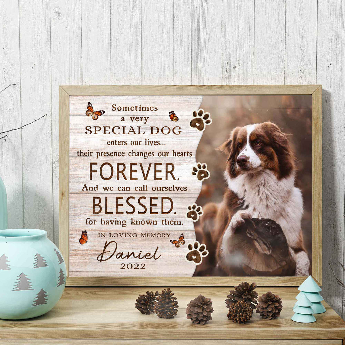 Dog Memorial | Custom Photo Canvas | 8x10 inches, 11x14 inches Size ...