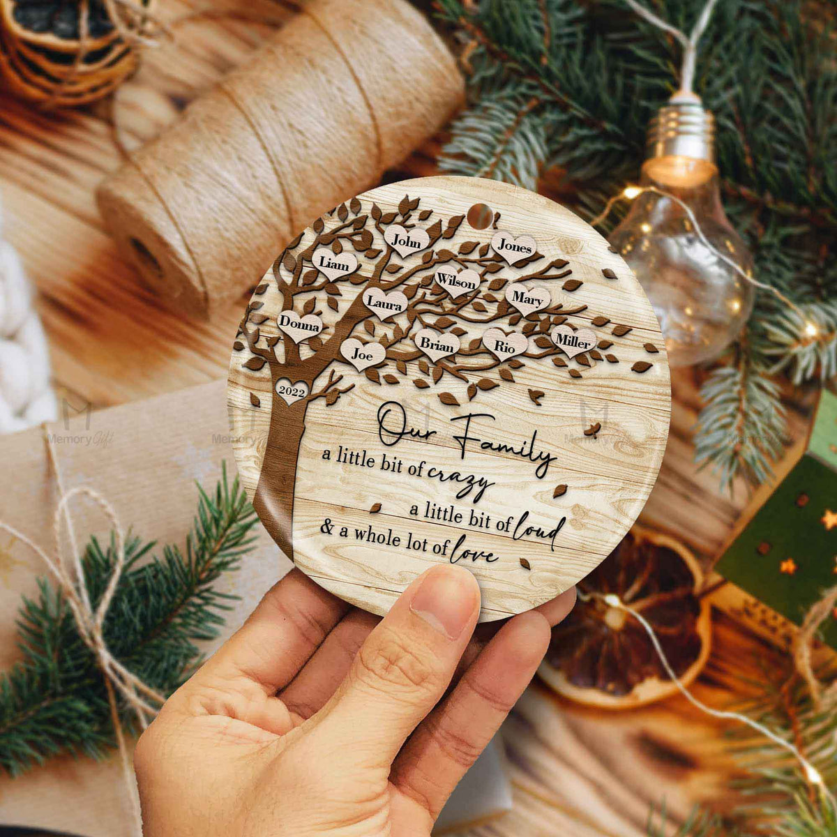 Family Tree Ornaments 2022 | Personalised Christmas Ornaments | Family ...
