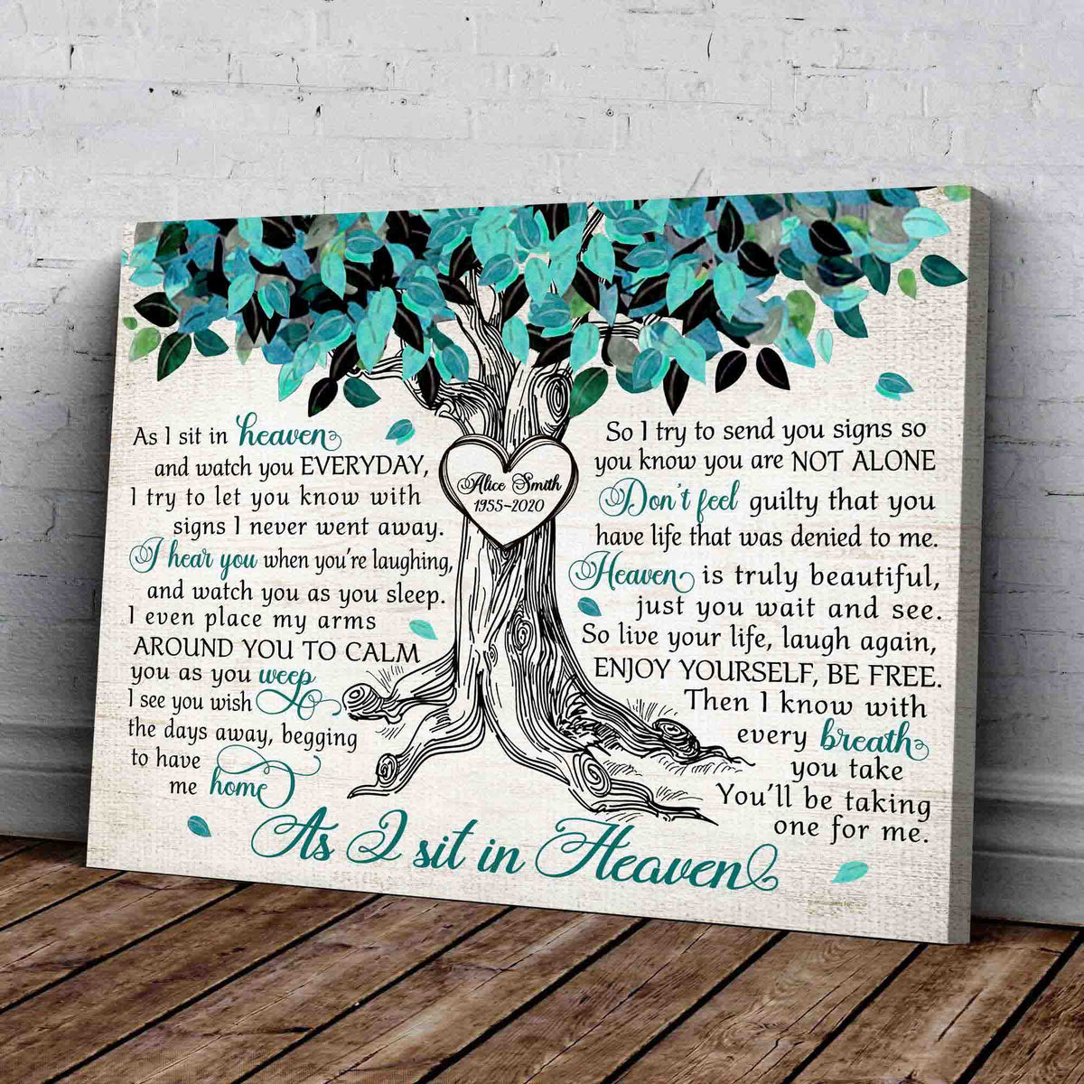 Grandparents Memorial Gift | Personalized as I Sit in Heaven Memorial ...