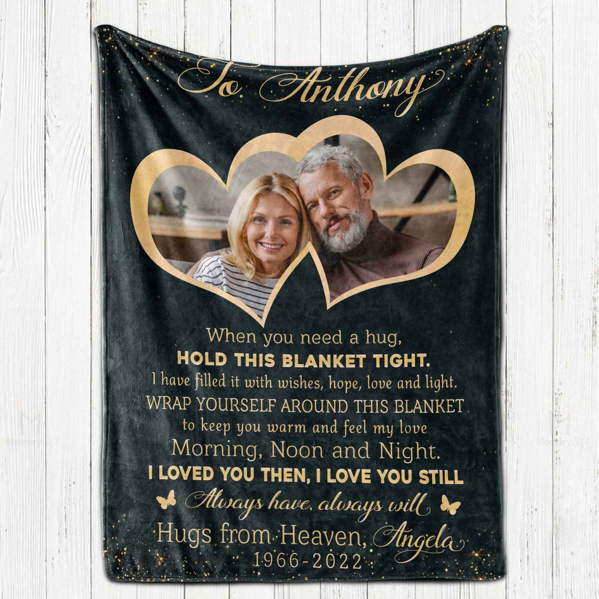 Heart Shape in Loving Memory Blankets, Personalized Memorial Gifts for ...