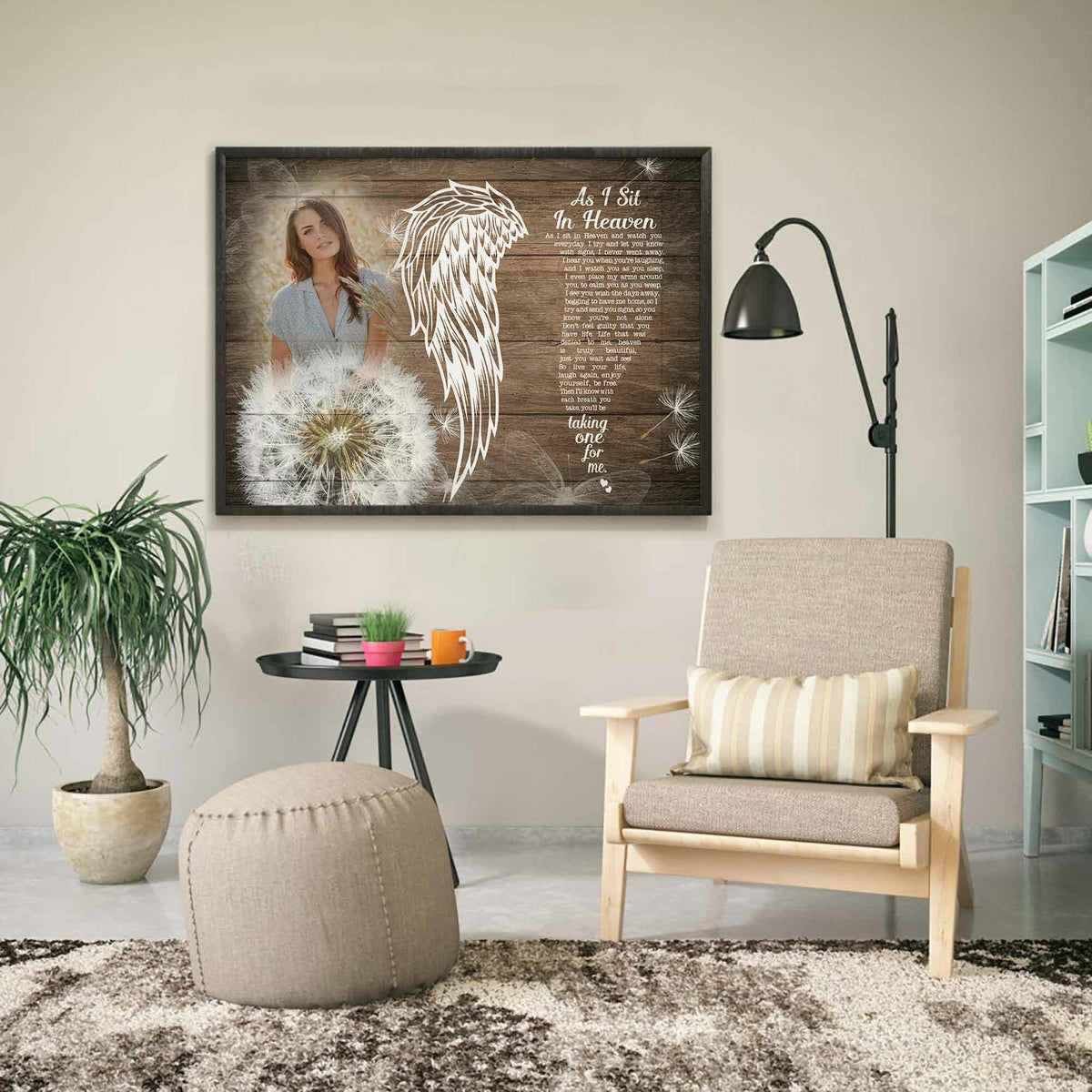 In Memory of Daughter Gifts | As I Sit in Heaven Angel Wings on Canvas ...