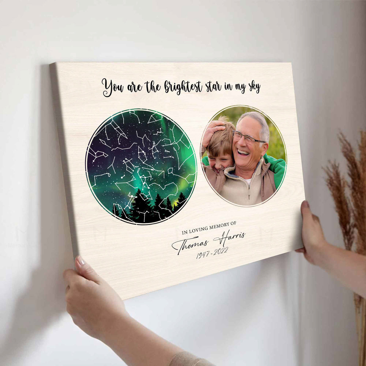In Memory of Parents Gifts | Custom Star Map Canvas Art Wall Decor ...