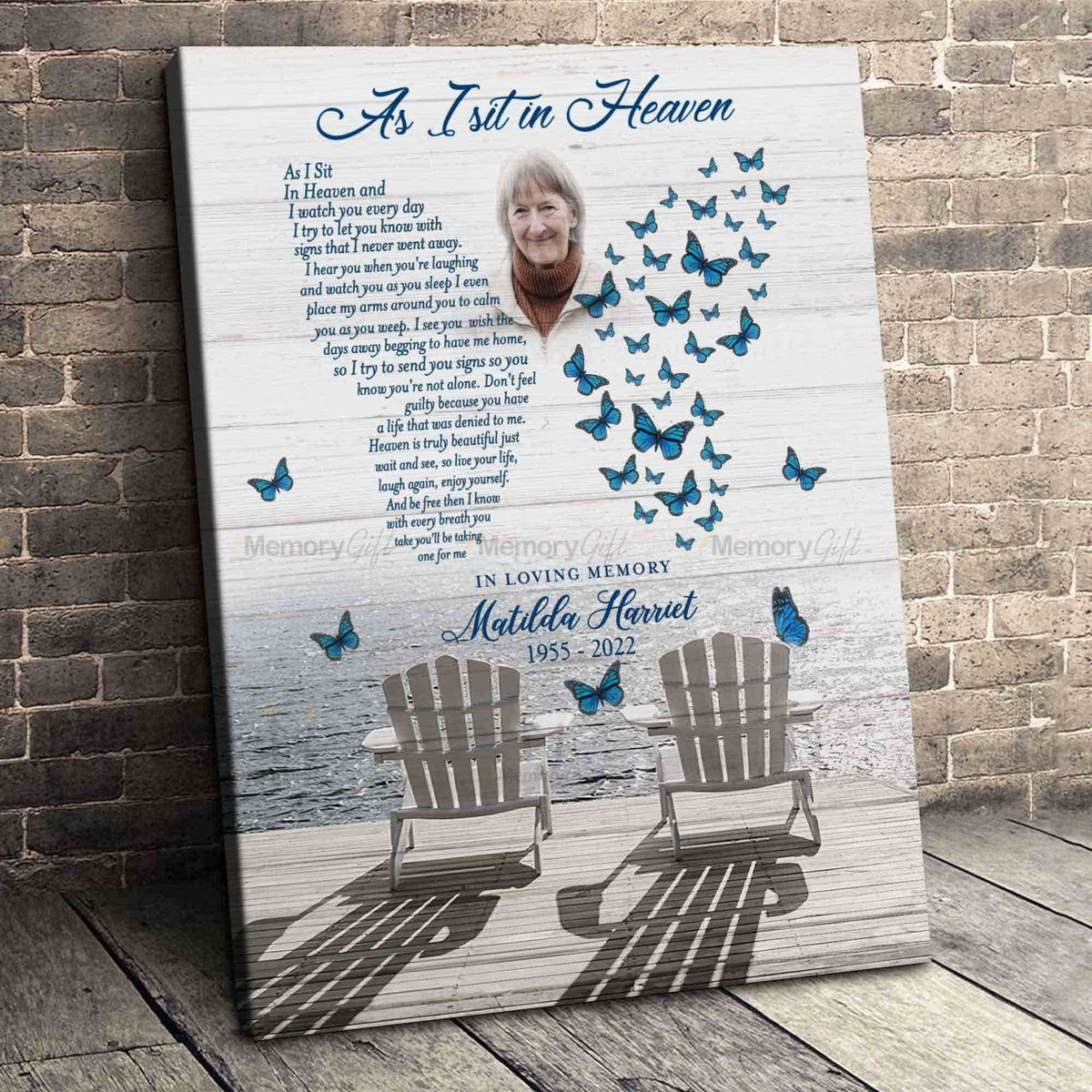 Memorial Canvas | As I Sit in Heaven | Custom Photo Canvas Art Wall ...