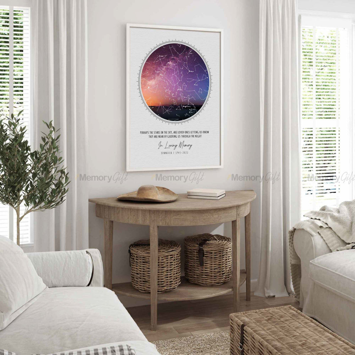 Memory Star Map | Custom Canvas Wall Art | 8x10 inches, 11x14 inches ...