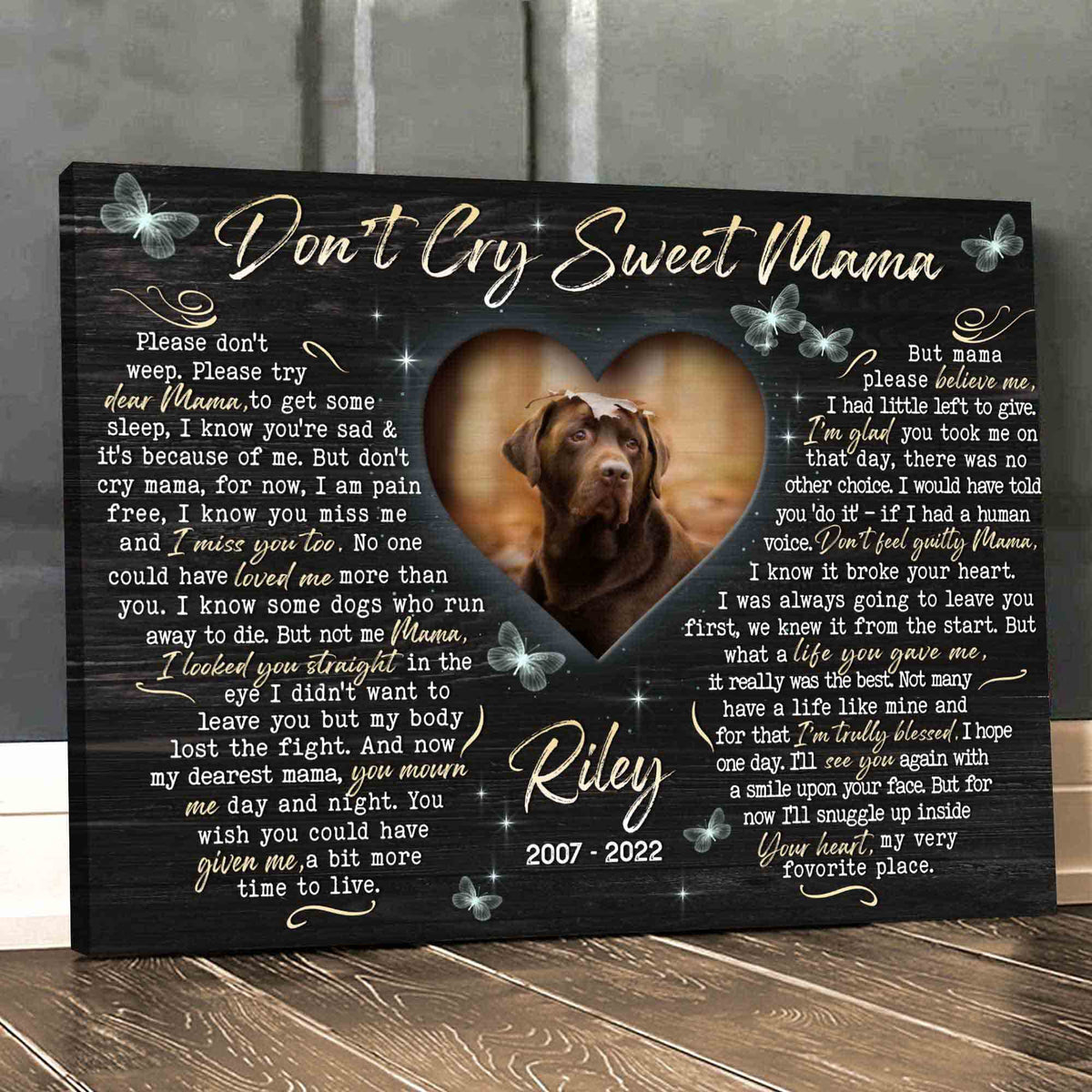 Personalized Dog Memorial | Custom Photo Canvas | 8x10 inches, 11x14 ...