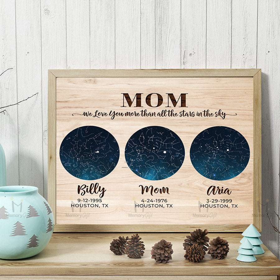 Custom Mothers Day Gifts | Personalized Gifts For Mom | Custom Star Map ...