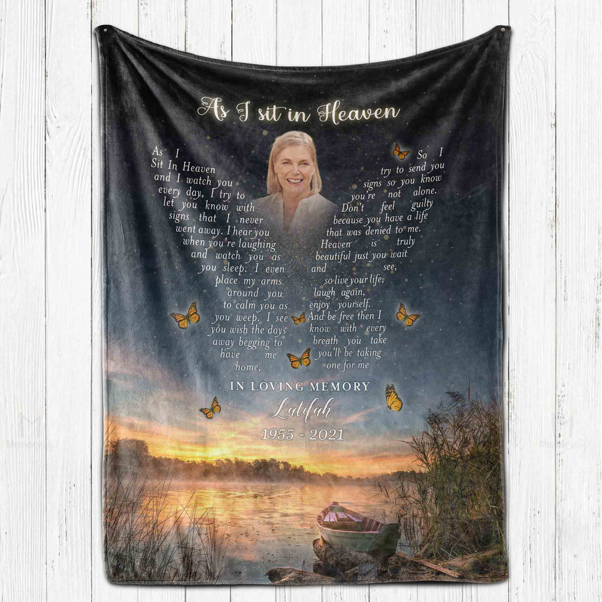Sympathy Blanket for Funeral for Loss of Mother, as I Sit in Heaven ...